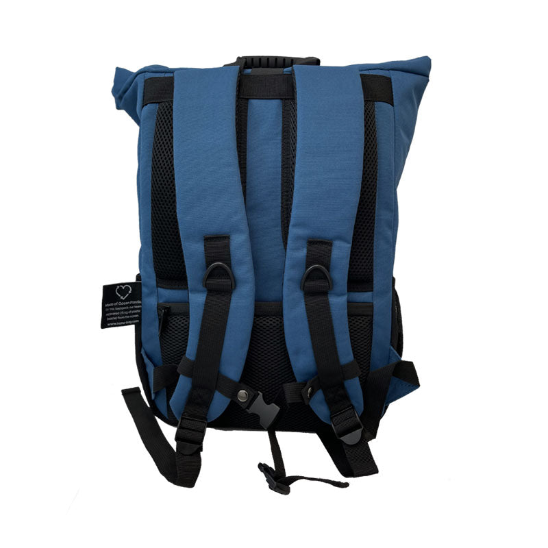 Rolltop Honu Backpack Blue Edition aus Ozeanplastik – The Honu Movement